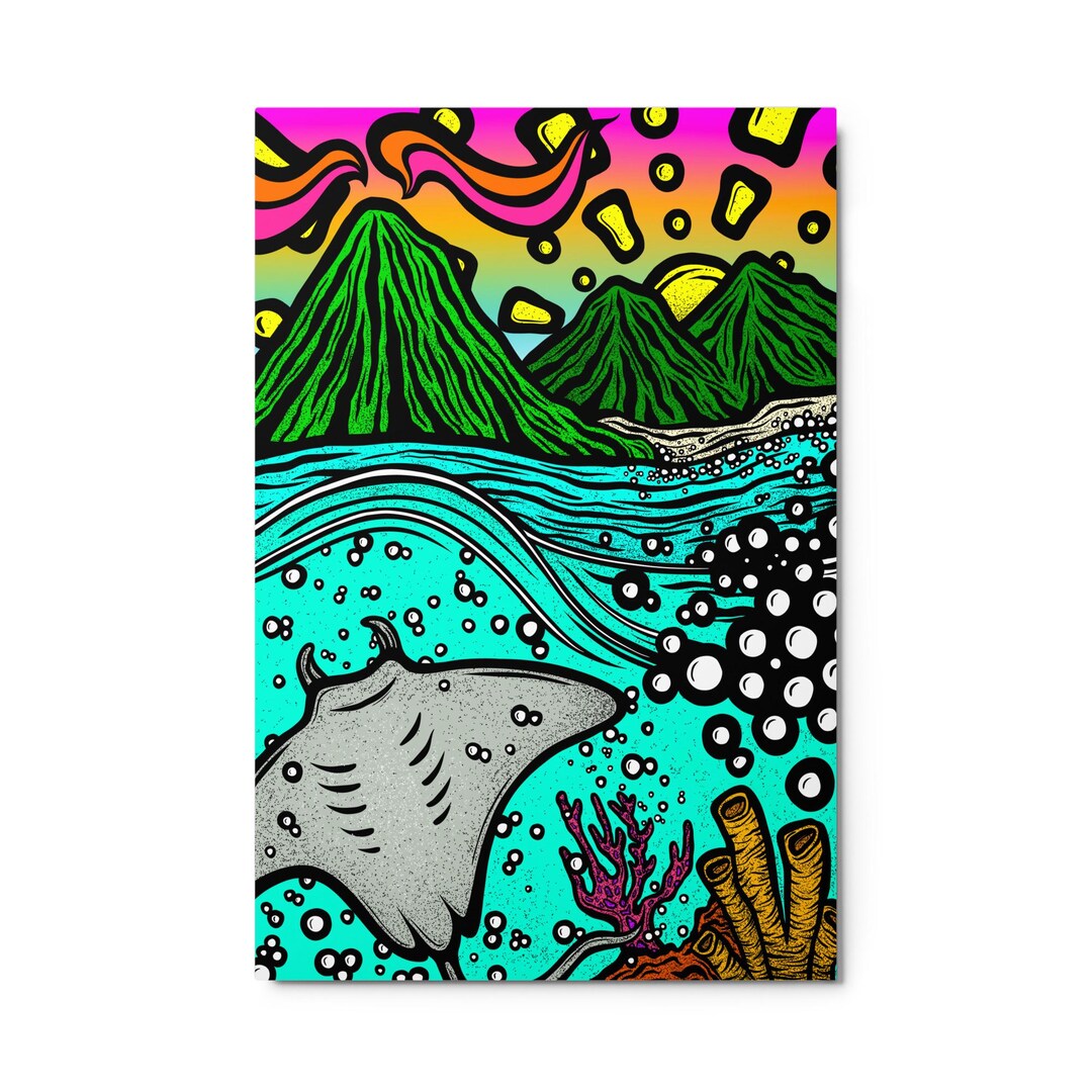 Manta Ray Metal Print - Etsy