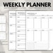 Weekly Planner Printable to Do List Minimalist Vertical Portrait ...