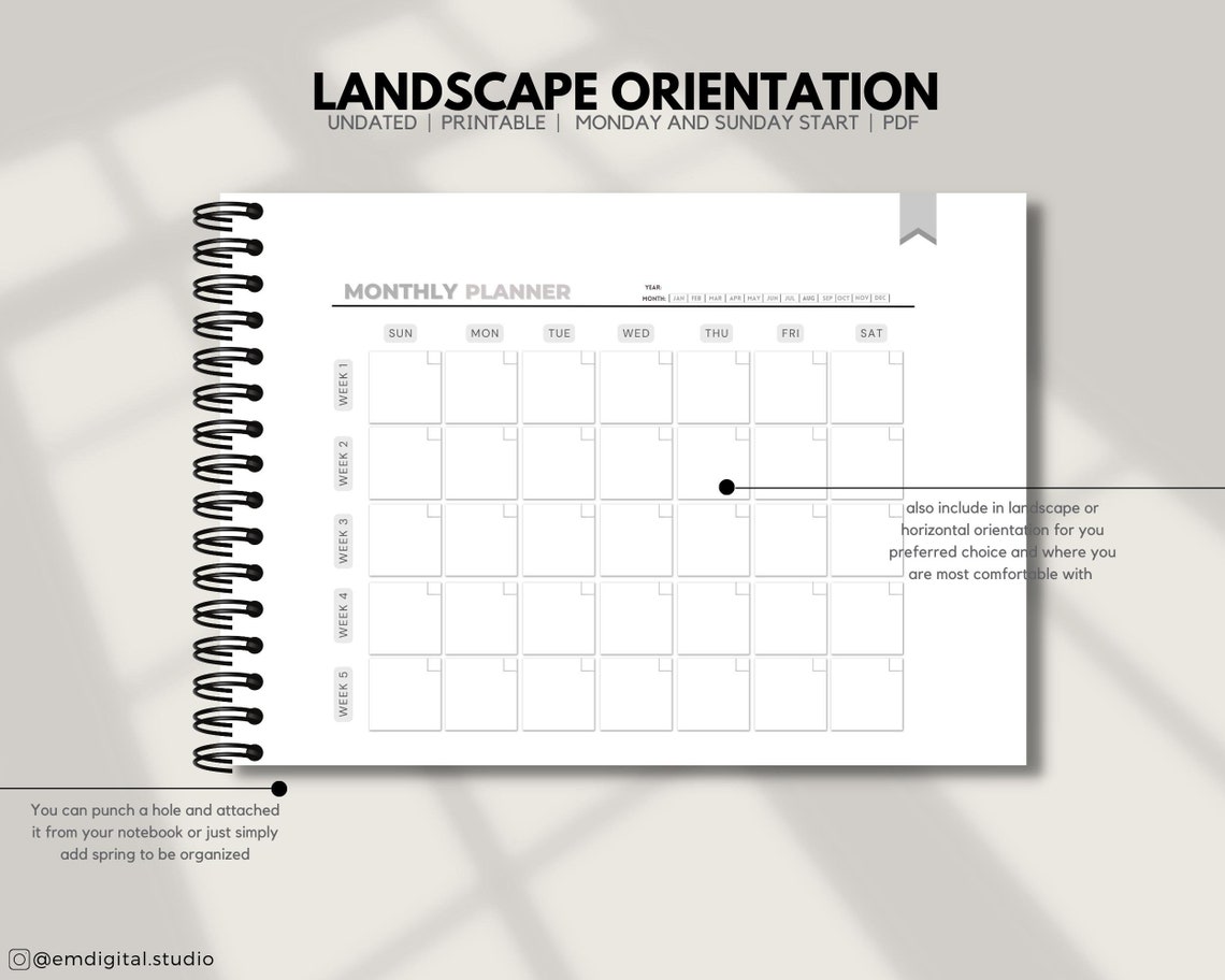 Monthly Planner Printable | Monthly Overview | Monthly Schedule | to Do ...