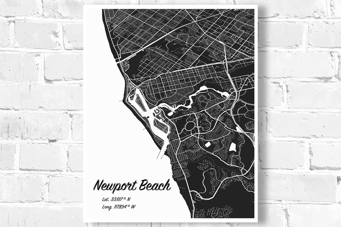 3D Monochromatic Topographical Map of Newport Beach for Your - Etsy