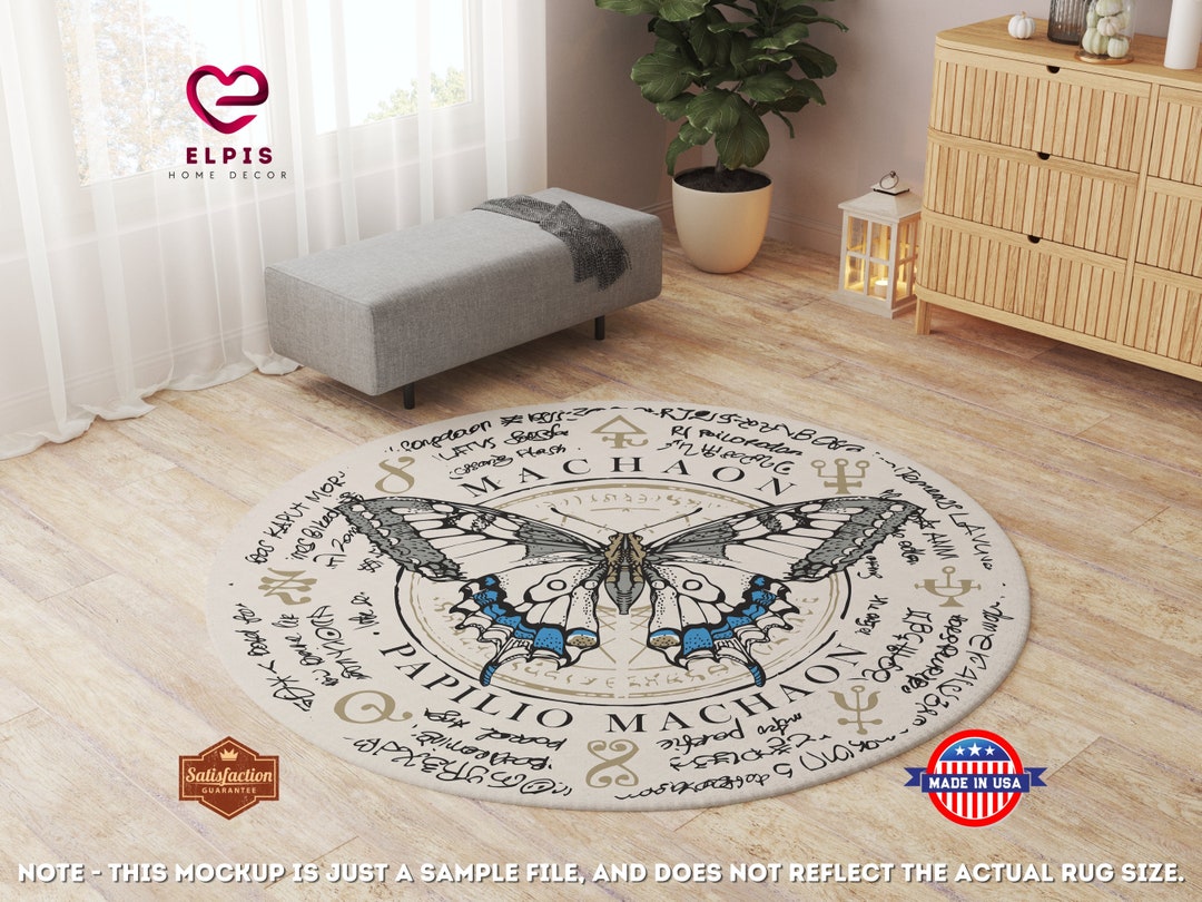 Swallowtail Butterfly Round Rug, Entomologist Gifts, Papilio Machaon ...