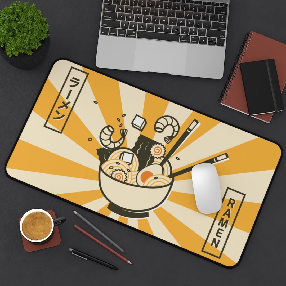 Retro Japanese Ramen Mouse Pad, Japanese Deskmat, Delicious Ramen Soup ...