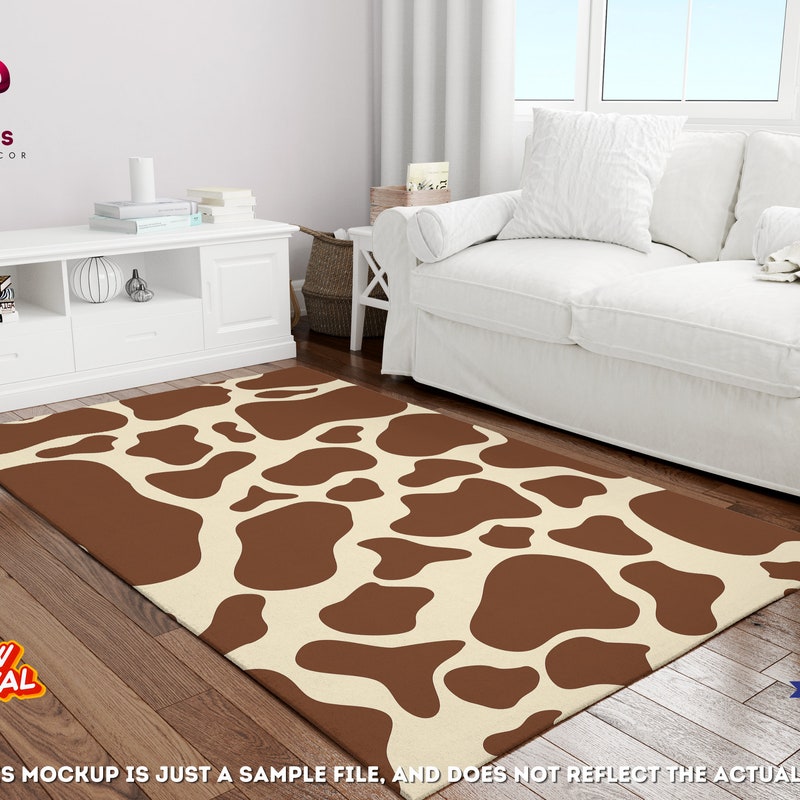 Cow Print Rug - Etsy