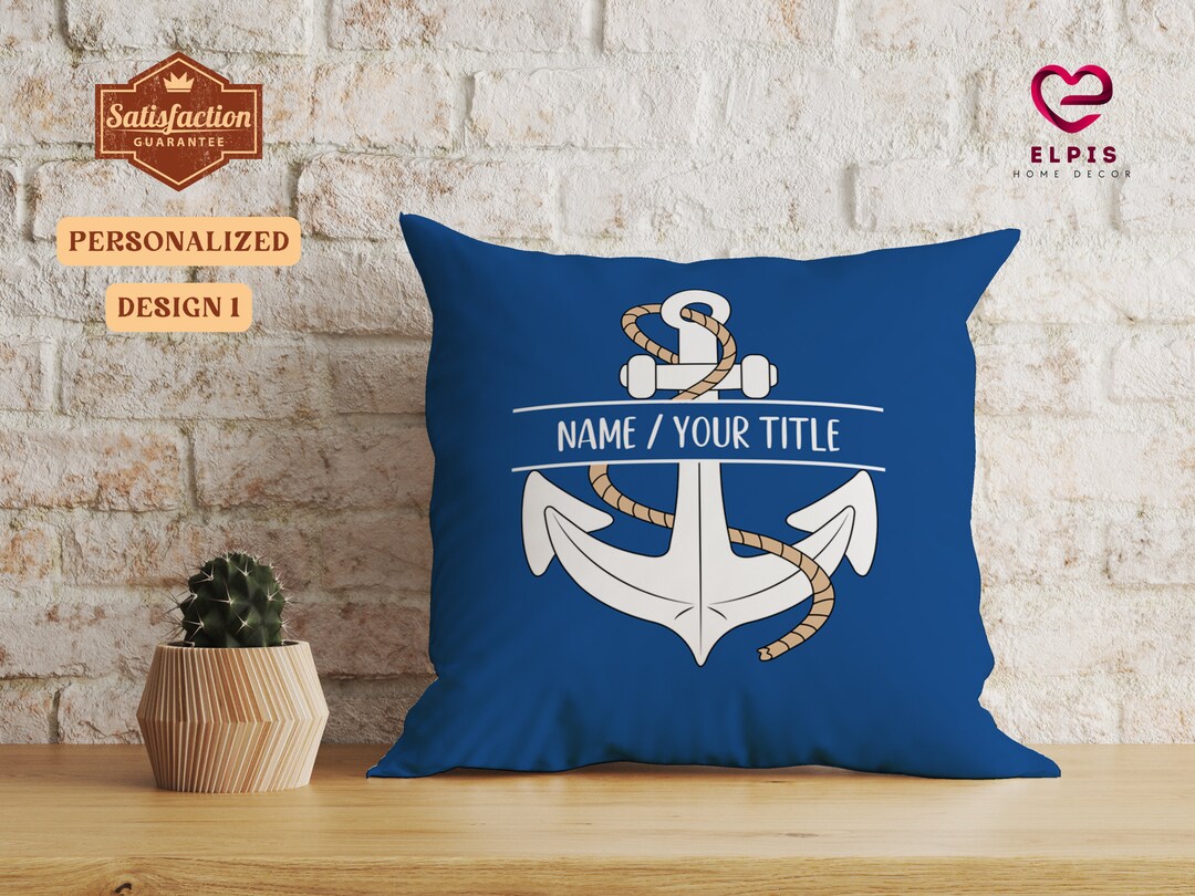 Custom Boat Pillow, Personalized Anchor Pillow, Lake House Decor ...
