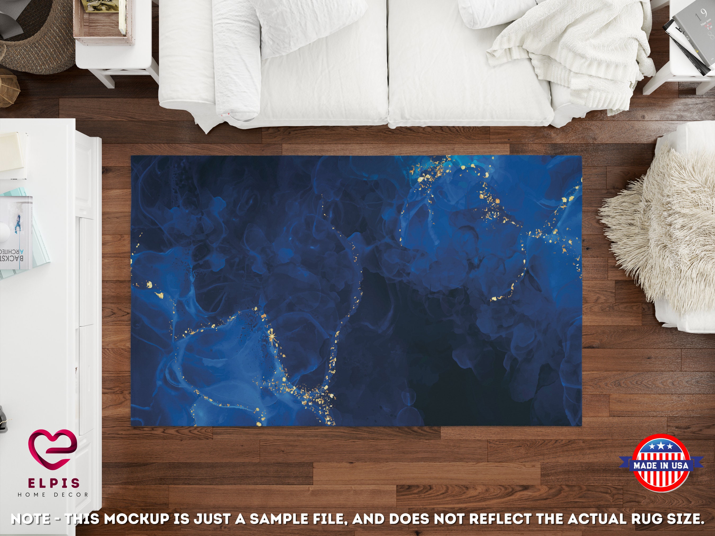 Navy Blue Marble Rug Black and Blue Marble Carpet Dark Blue - Etsy