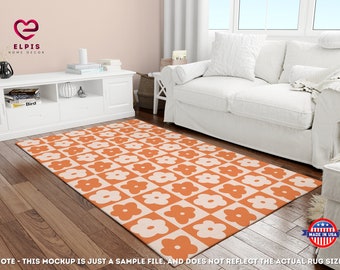 Y2k Danish Pastel Pink College Dorm Decor Area Rug, Pink Flower ...