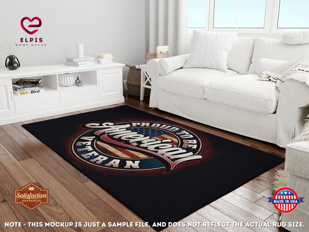 Military Retirement Gift, Proud to Be American Veteran Area Rug, Army ...