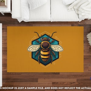Bee Rug, Honey Bee Decor, Bumble Bee Gifts, Insect Area Rug, College ...