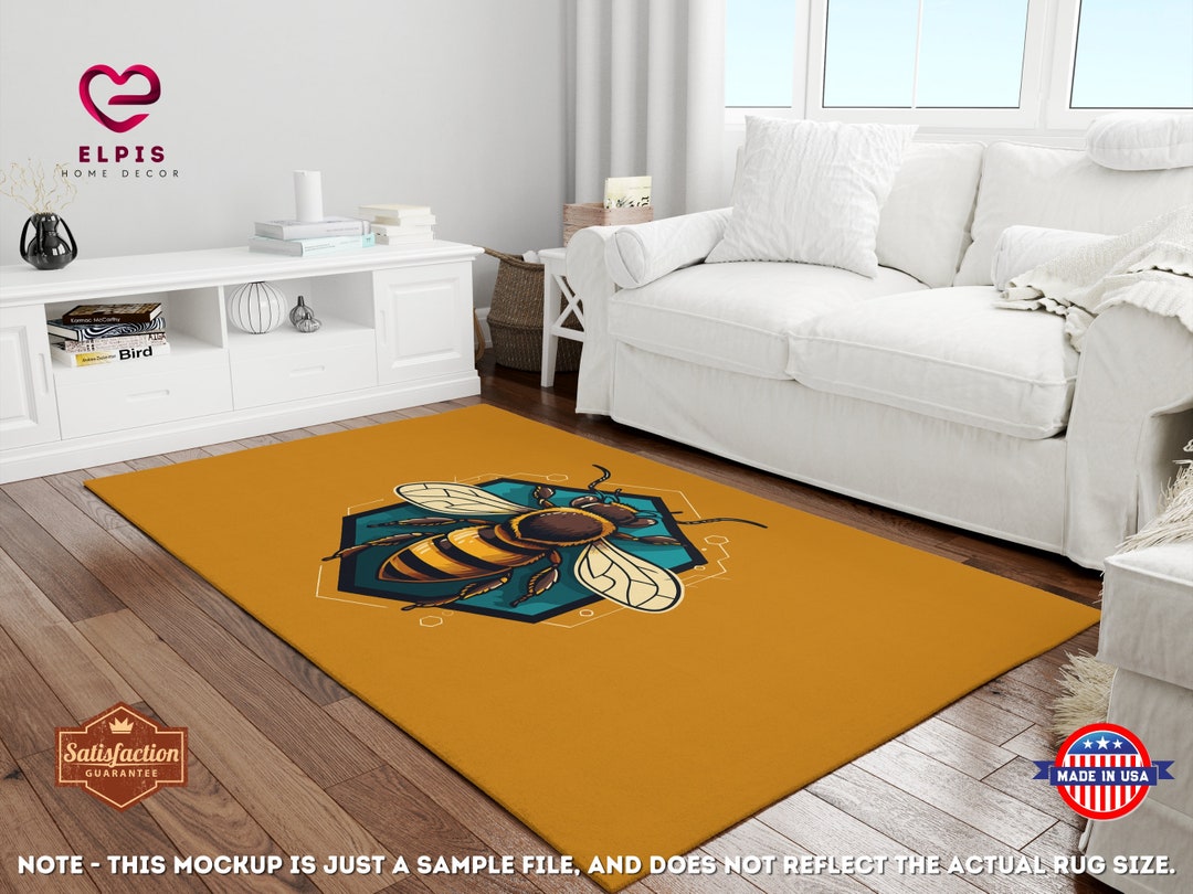 Bee Rug, Honey Bee Decor, Bumble Bee Gifts, Insect Area Rug, College ...