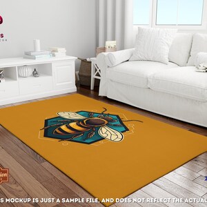 Bee Rug, Honey Bee Decor, Bumble Bee Gifts, Insect Area Rug, College ...
