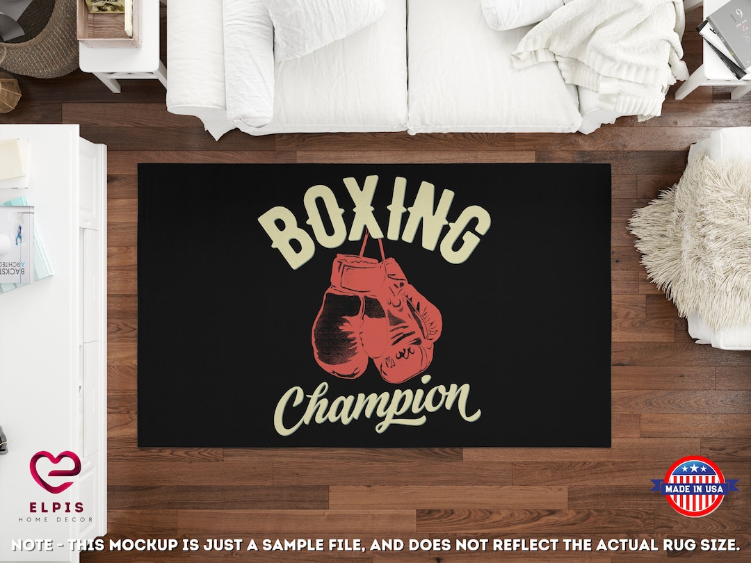 Boxing Area Rug, Boxing Champion Rug, Boxing Christmas Gift, Boxing ...