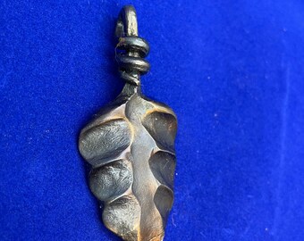 Hand Forged Leaf Keychain Pendant - Etsy
