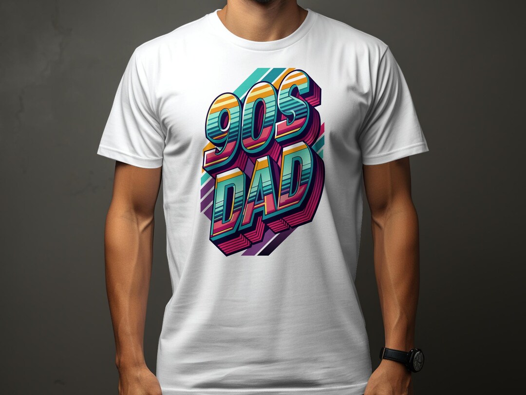 Retro 90s Dad Graphic T-shirt, Vintage Style Father Apparel, Nostalgic ...