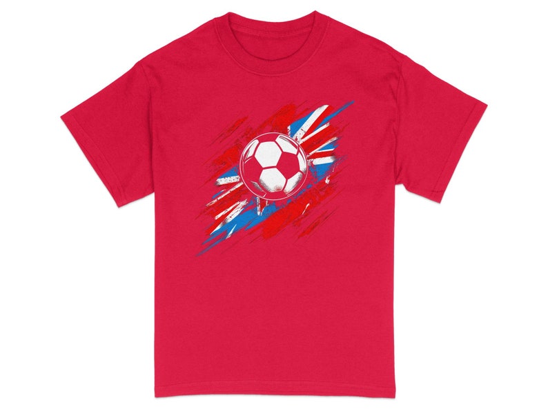 Abstract England Football Ball Design T-shirt, Colorful Sports Tee ...