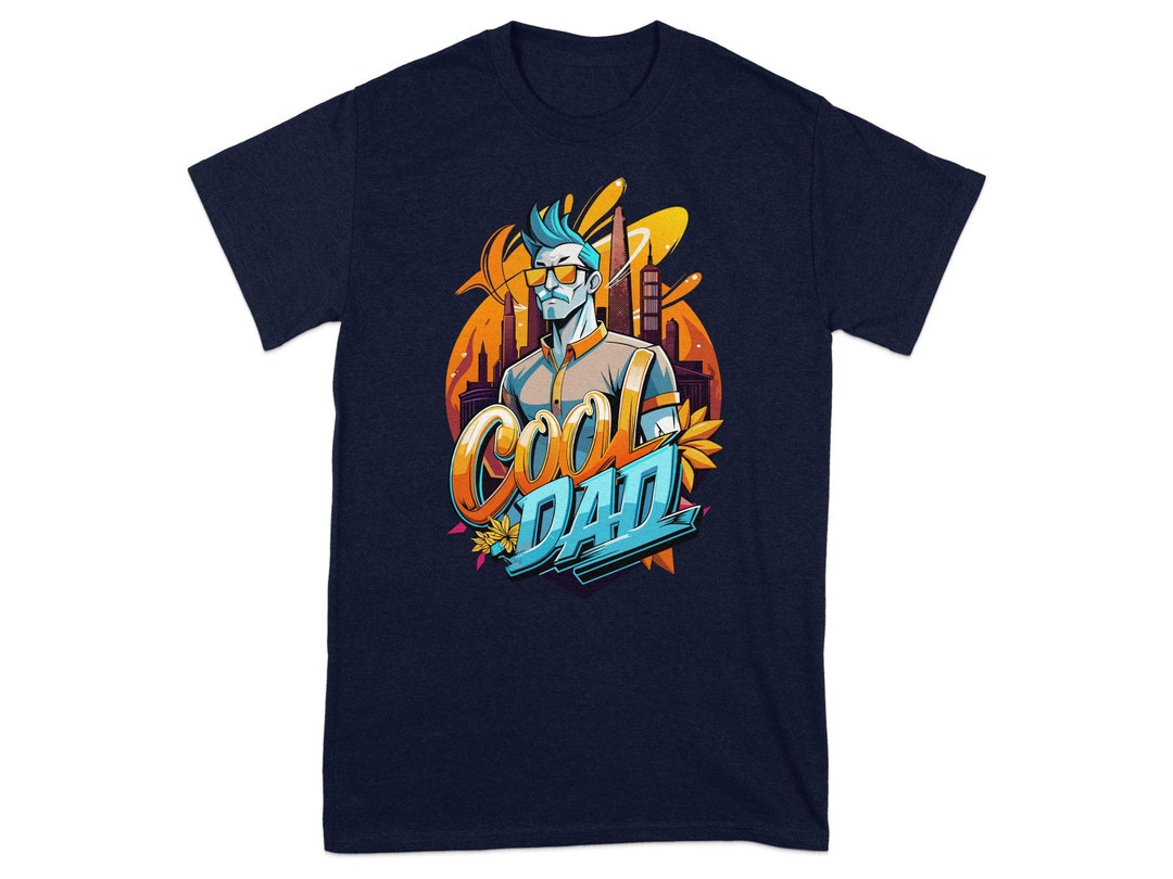 Cool Dad Graphic T-shirt, Retro Style Father's Day Shirt, Trendy Dad ...
