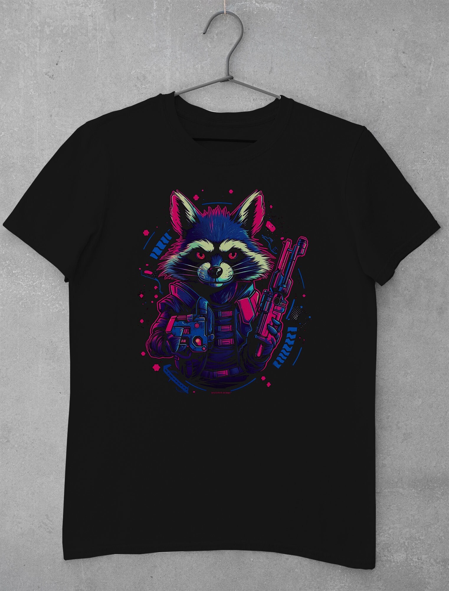 Cyberpunk Rocket Raccoon Shirt Unisex Graphic Tee Movie/TV Shirt Design ...