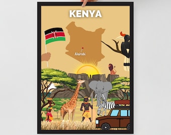 Kenya Travel Poster - Etsy