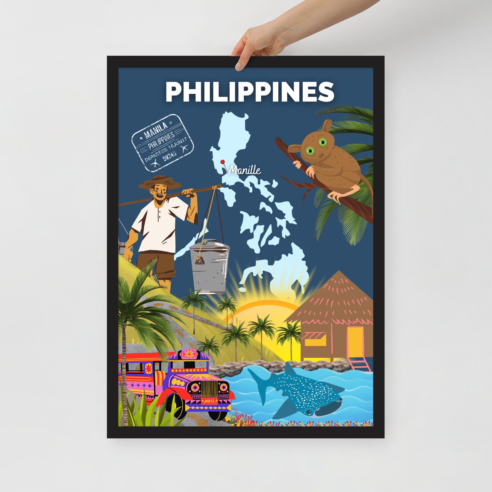 PHILIPPINES Travel Poster | Interior Decoration | Travel Art | Poster ...