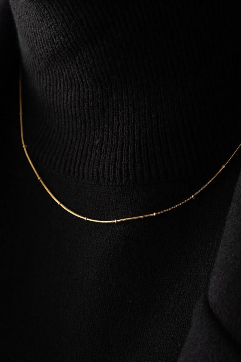 Gold-plated Herringbone Snake Chain Necklace: Thin Italian Steel Chain ...
