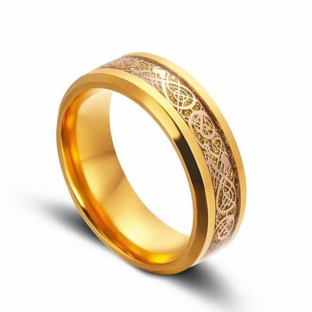 Draco Celtic Dragon Ring Premium 316L Stainless Steel Norse Viking Band ...