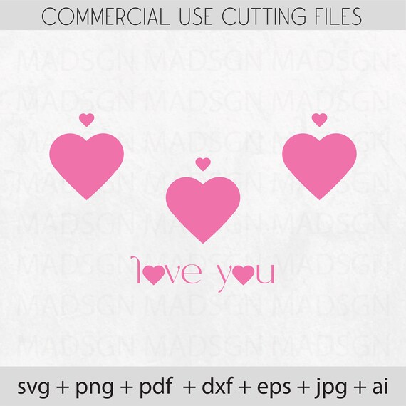 Love Heart Pink SVG T Shirt Design Clipart Cut File for - Etsy