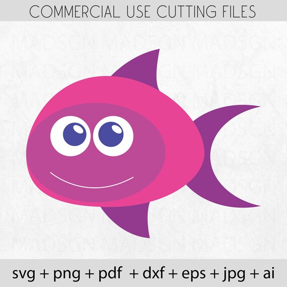 Fish SVG Fish Pink Vector Cricutclipart Pngdxf - Etsy