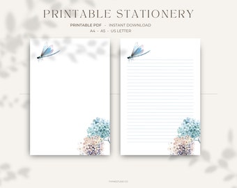 Paper Visual Arts A5 Digital PDF Download A4 Pastel Floral Line Letter ...