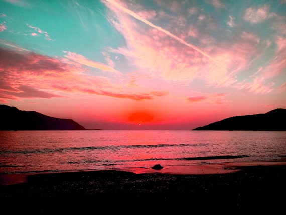 Pink Sunset / Printable Photo / Printable Art / Wall - Etsy