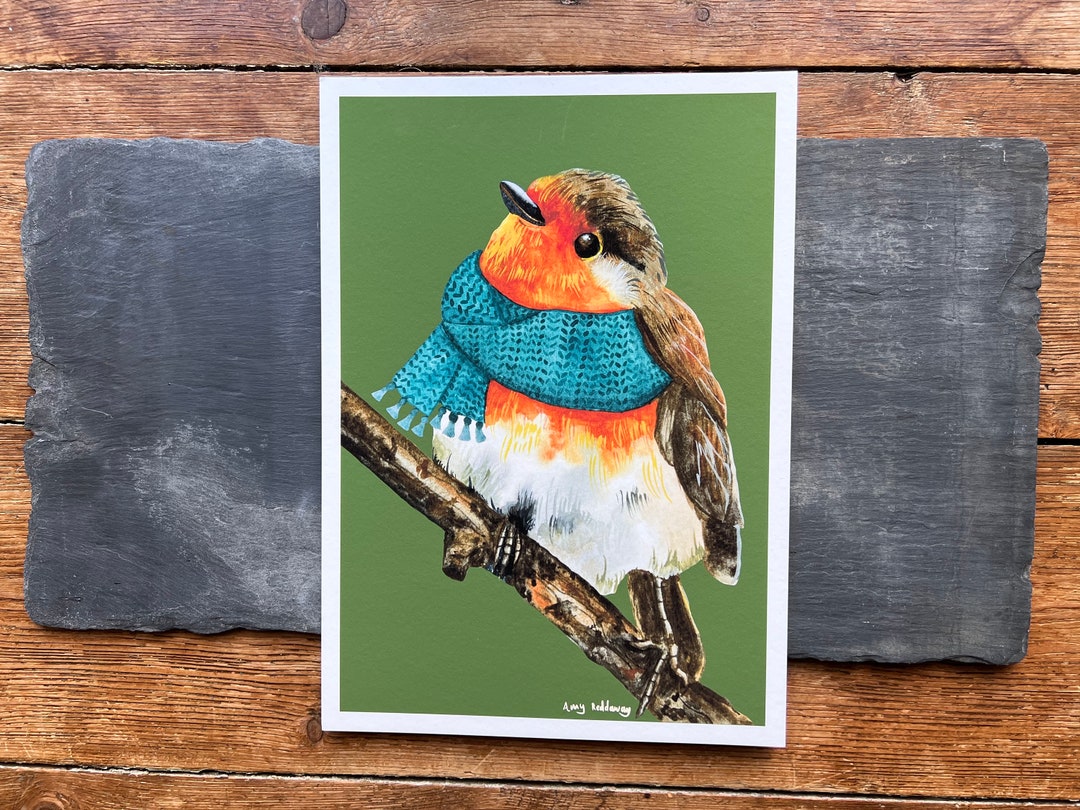 Robin Print Cosy Watercolour Art Print Wall Art - Etsy