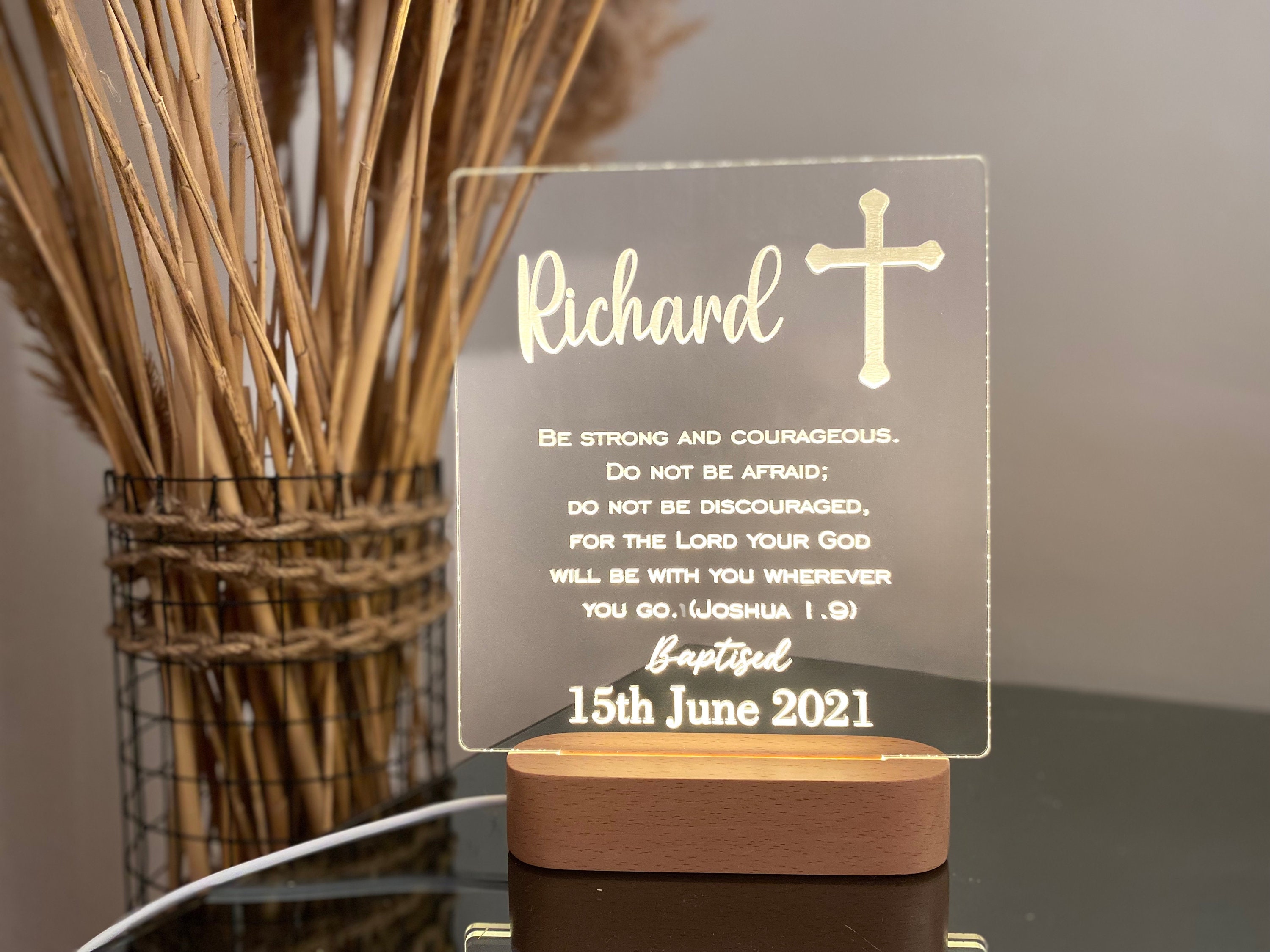 Baby Baptism Gift Religious Night Light Dedication Gift LED Night Light ...