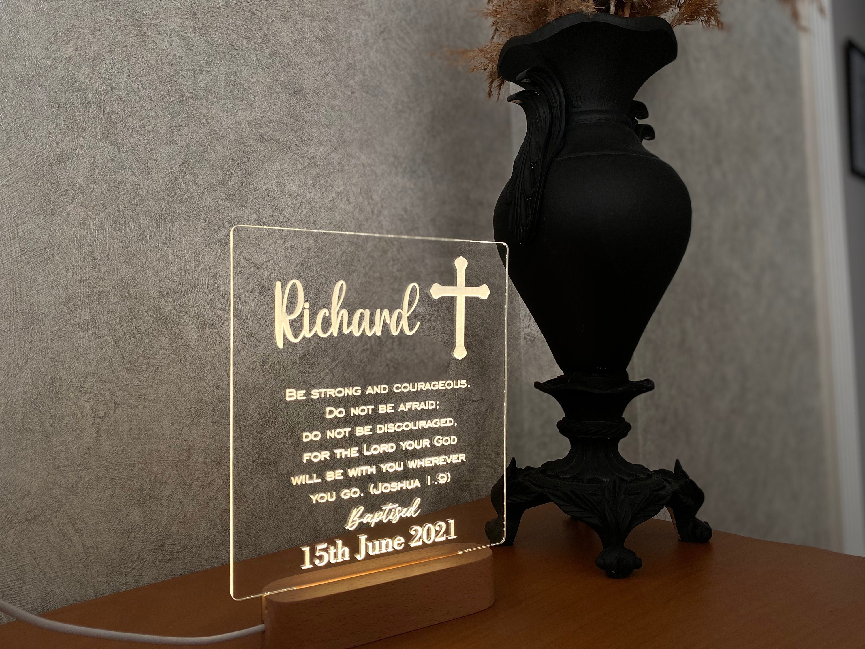 Baby Baptism Gift Religious Night Light Dedication Gift LED Night Light ...