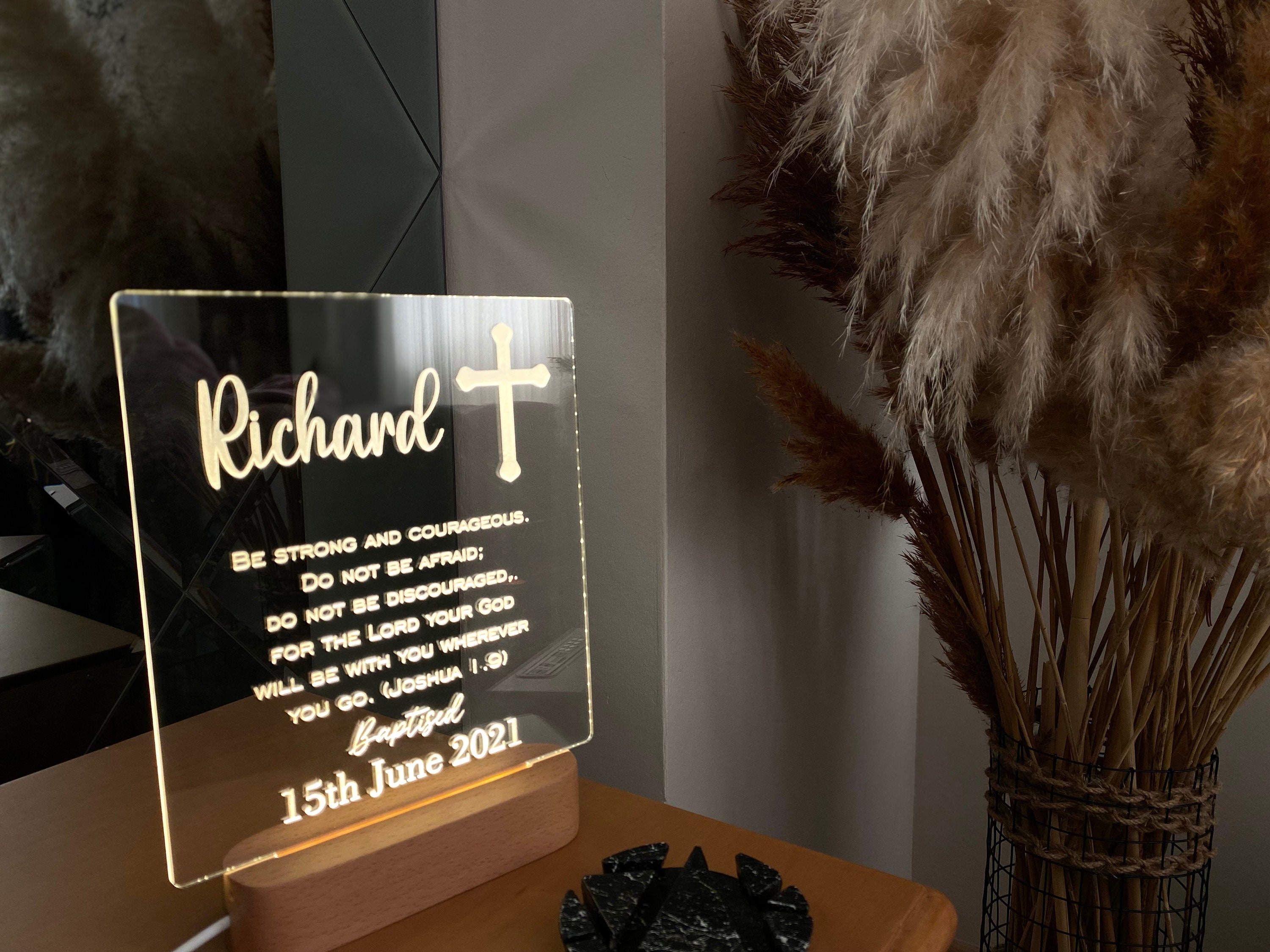 Baby Baptism Gift Religious Night Light Dedication Gift LED Night Light ...