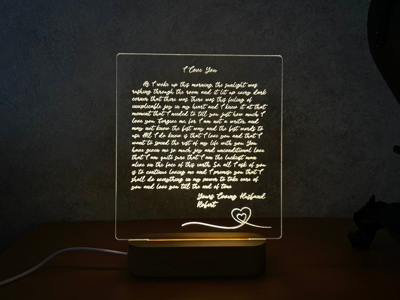 Handwritten Letter Night Light LED Night Light - Etsy