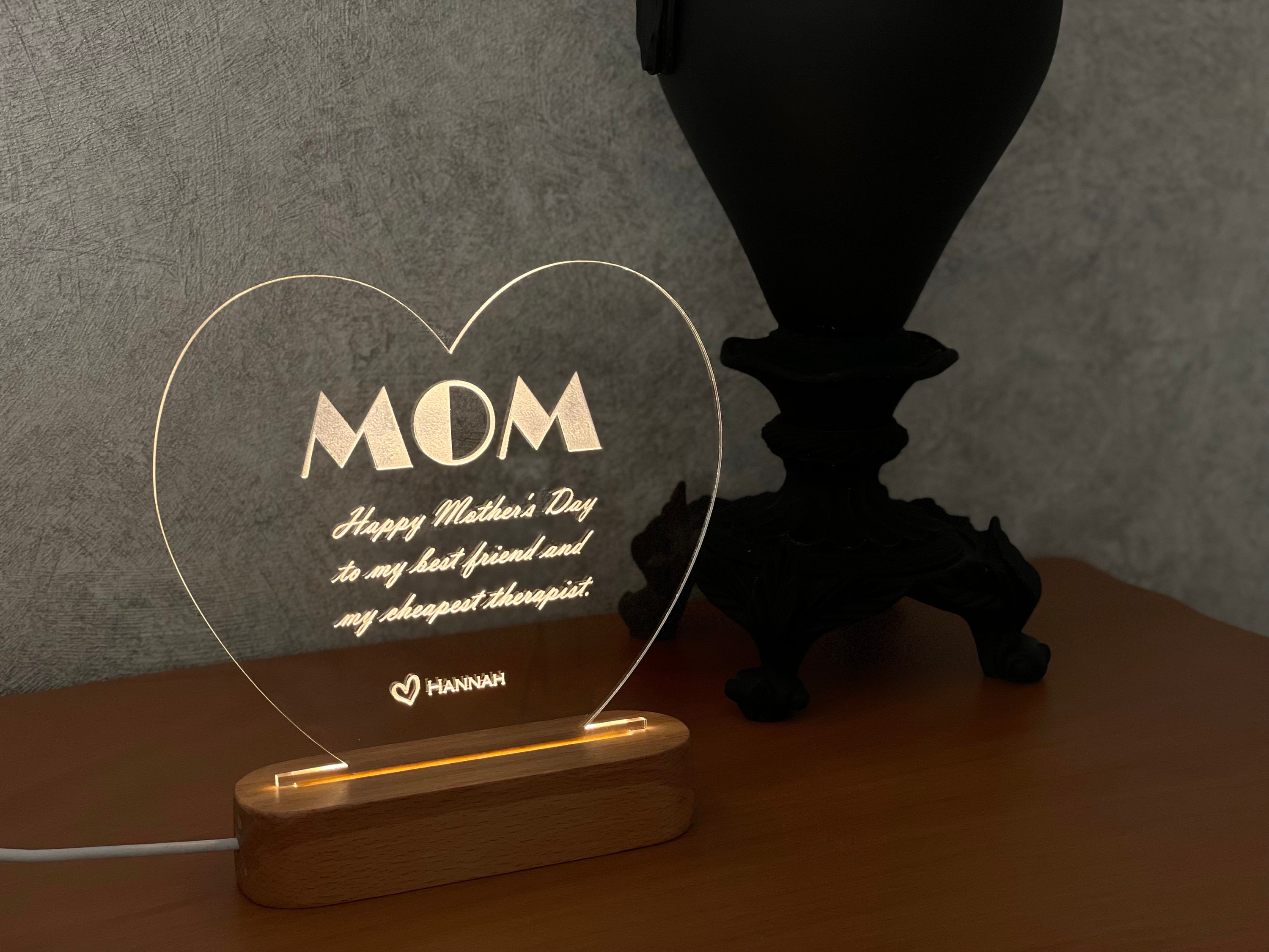 Mom Acrylic Lamp Mother's Day Gift Custom Mom Night Light Children's ...