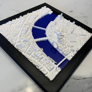 London 3D City Map Framed 3D Printed Wall Art Decor London Buildings ...
