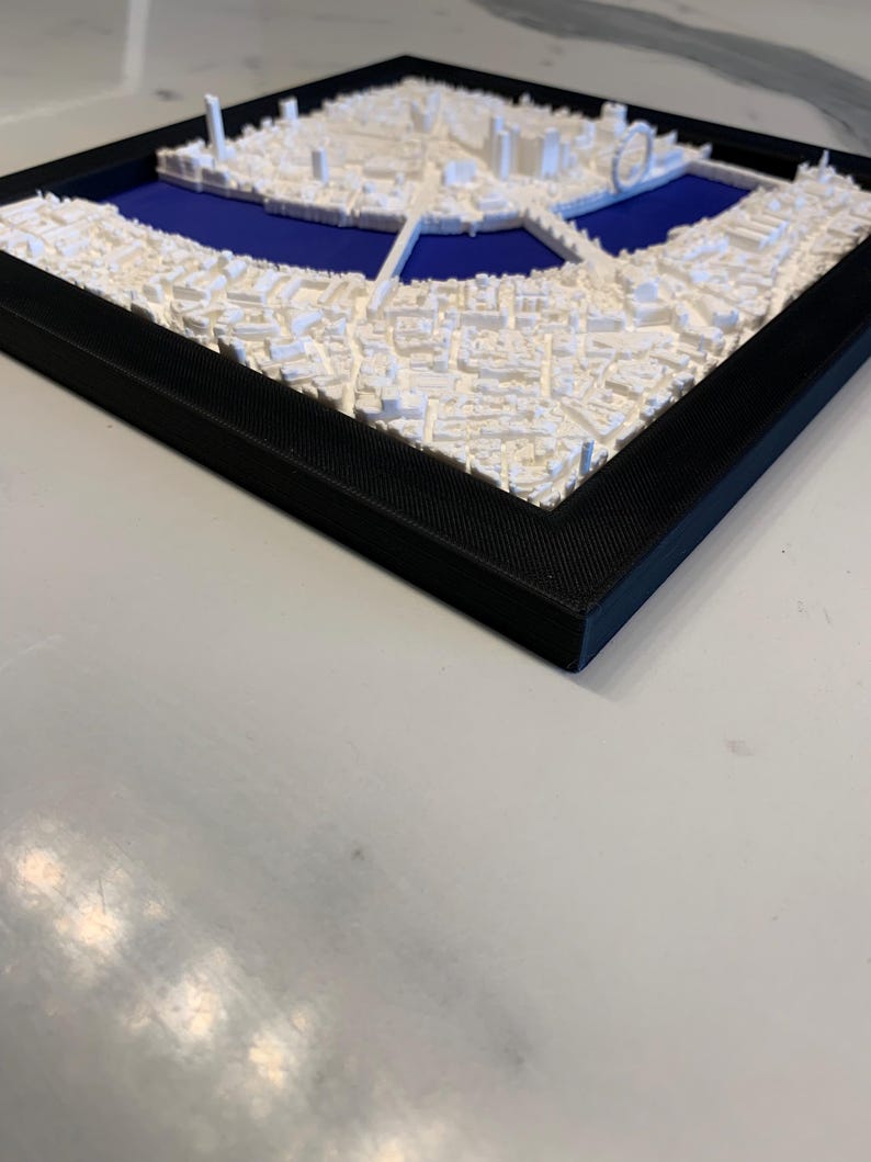 London 3D City Map | Framed 3D Printed Wall Art Decor | London ...