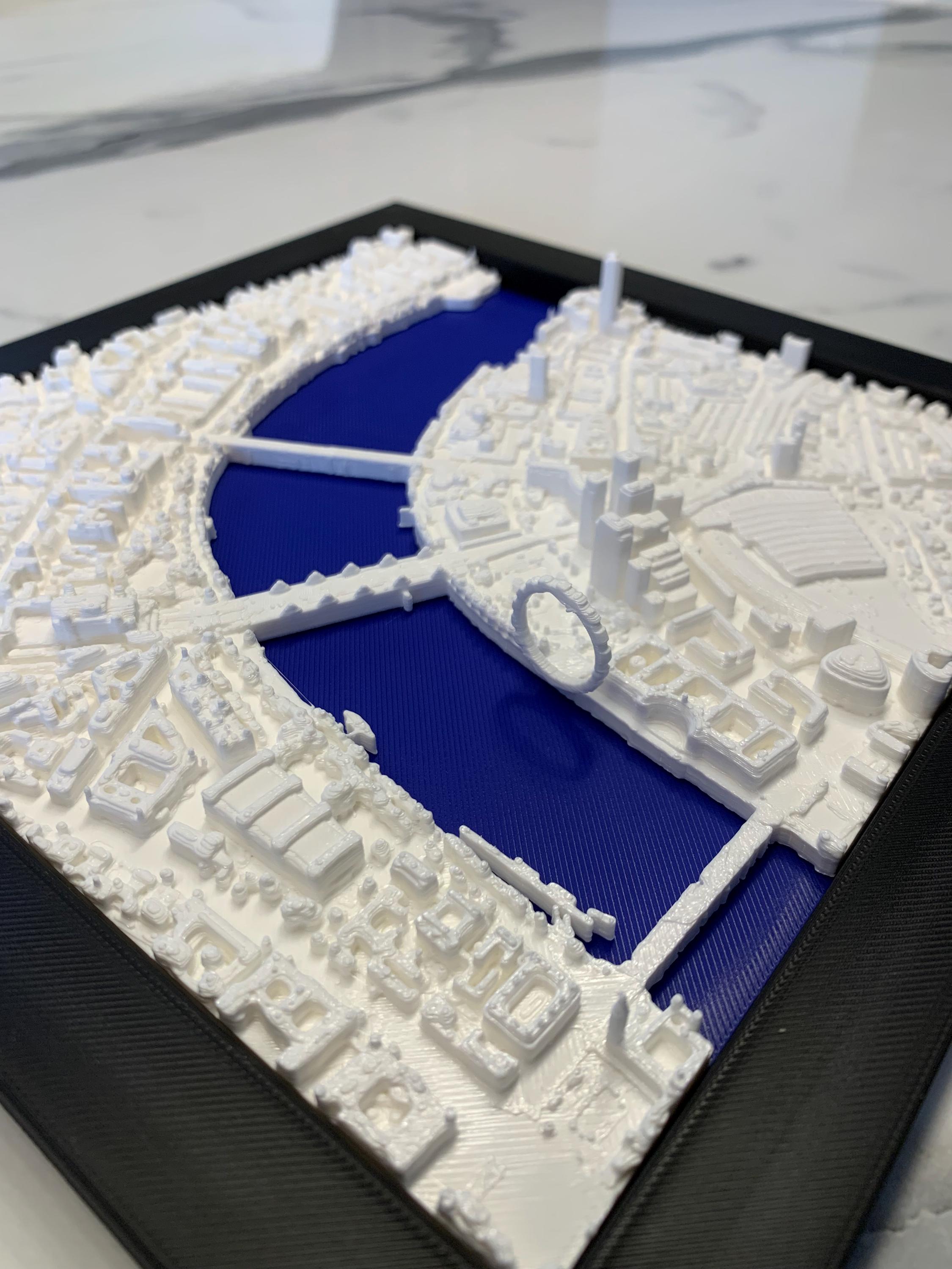 London 3D City Map | Framed 3D Printed Wall Art Decor | London ...