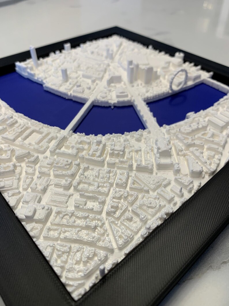 London 3D City Map | Framed 3D Printed Wall Art Decor | London ...