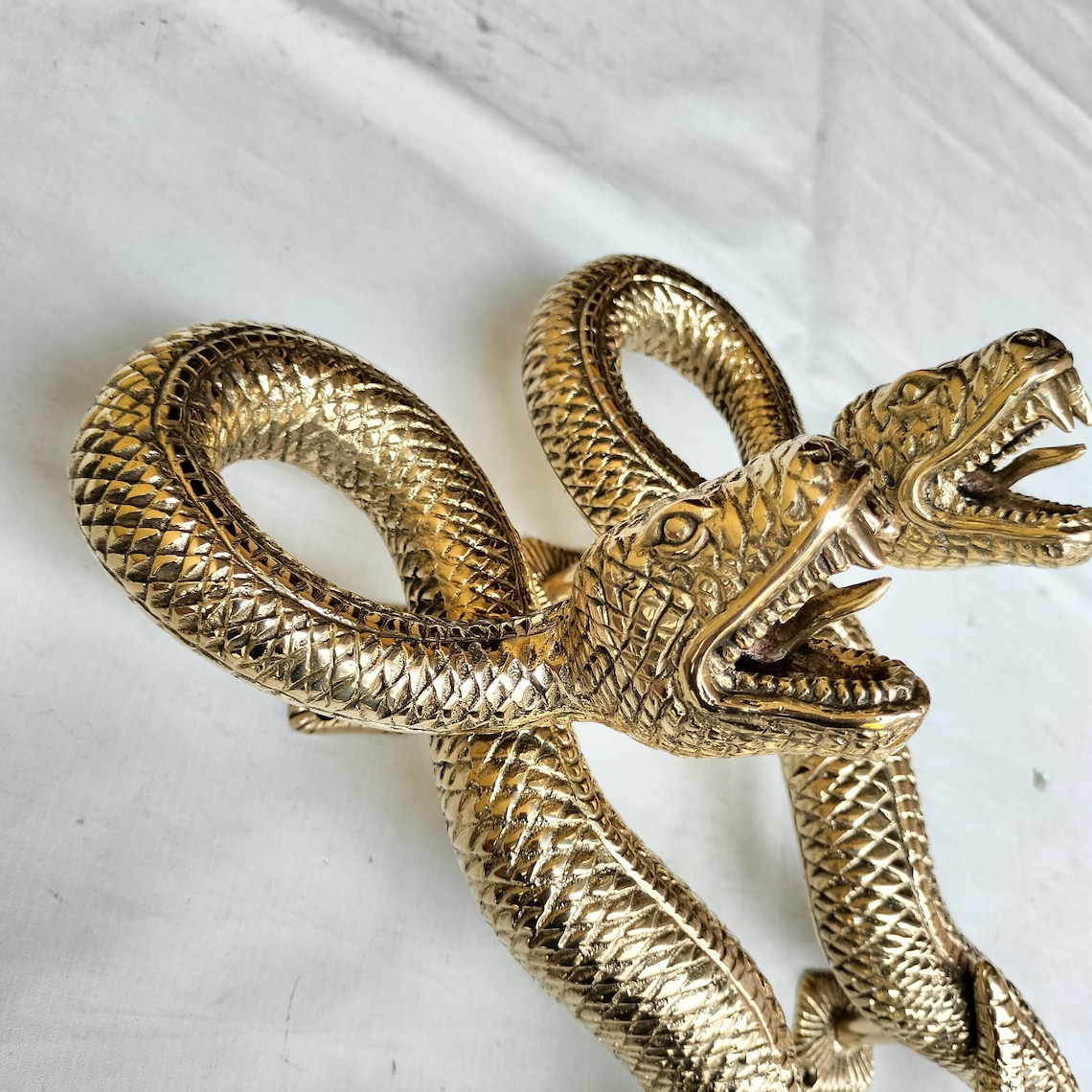 Pair 13 Inch Amazing Python Curly Body Old Style Snake Door Pull ...