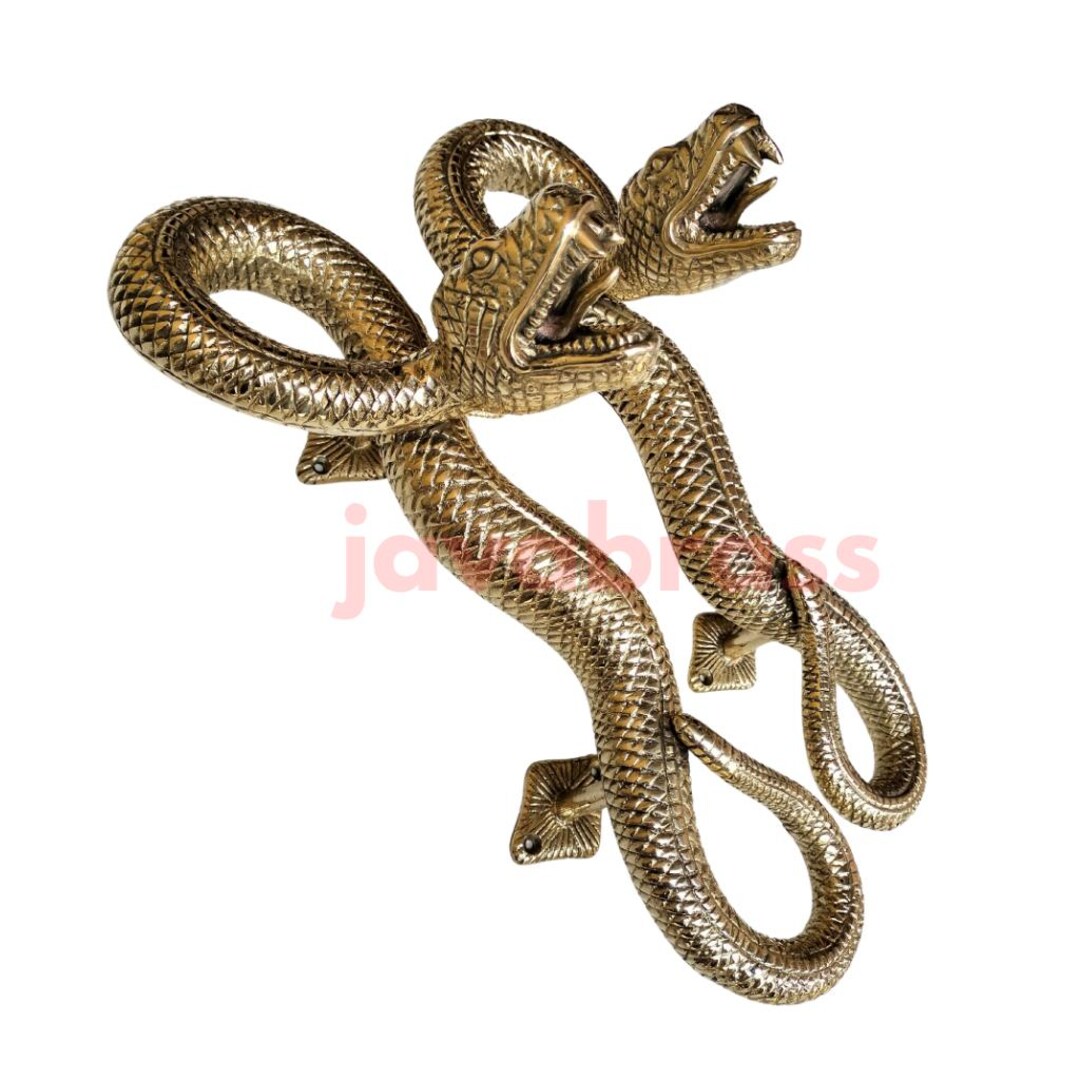 Pair 13 Inch Amazing Python Curly Body Old Style Snake Door Pull ...