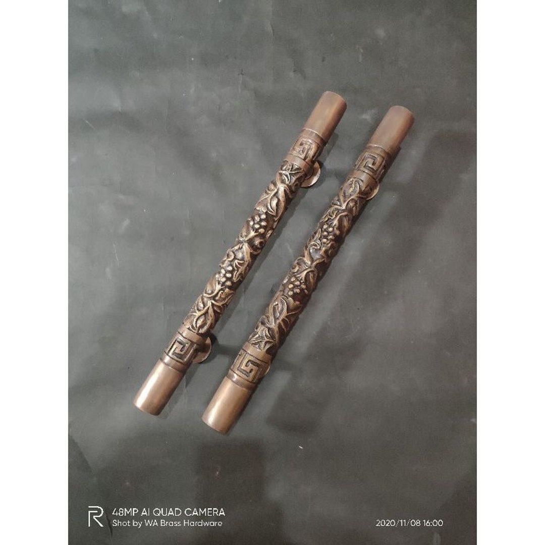 20 Inches 2 Pcs Solid Brass Chinese Handle Classic Front Door Handle ...