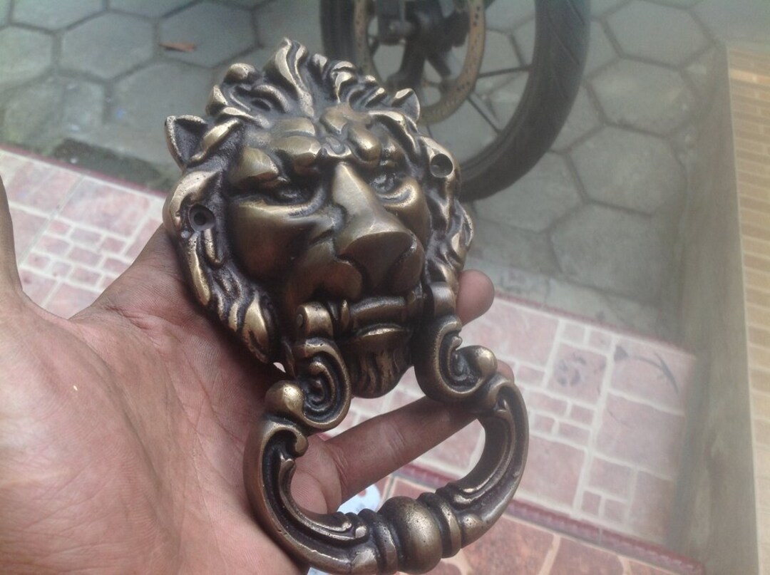 6.73 Solid Brass Lion Door Knocker Brass Door Knocker Vintage Door ...