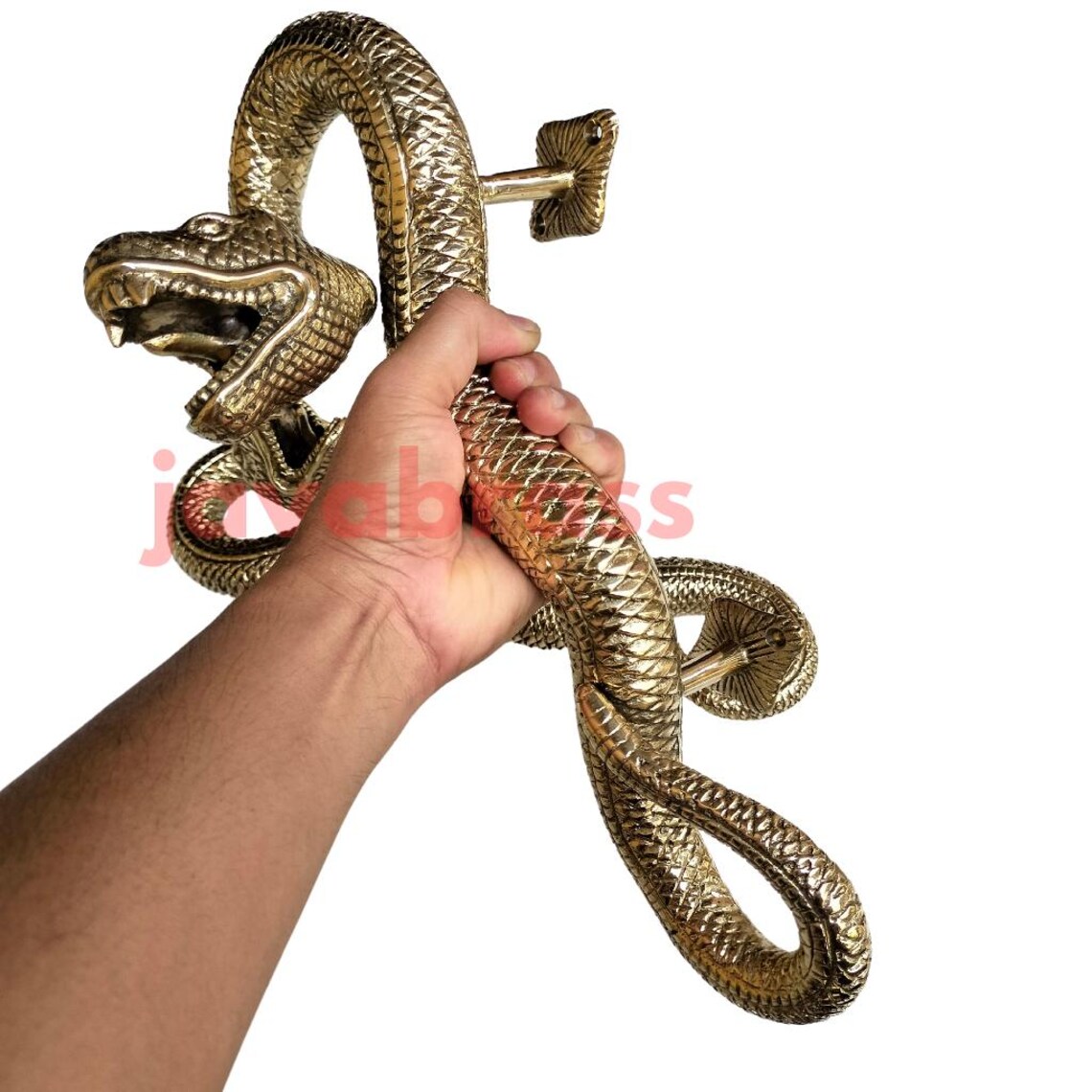 Pair 13 Inch Amazing Python Curly Body Old Style Snake Door Pull ...