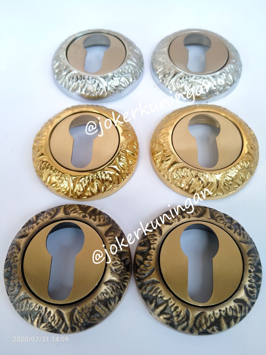 Set 2 Brass Old Retro Escutcheon Key Hole / Concealed Fix Euro ...