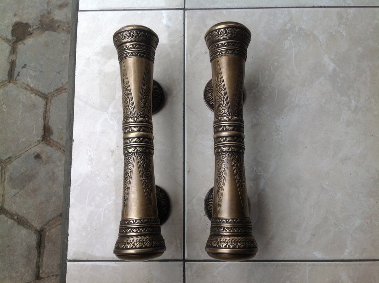 12 of Two Pieces Inches Solid Brass Victorian Big Pulls Handle Vintage ...