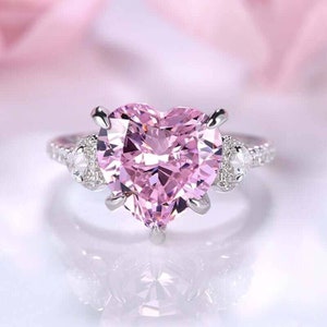 Vintage Style 11mm Pink Heart Shaped 5ct Moissanite Lab Diamond ...
