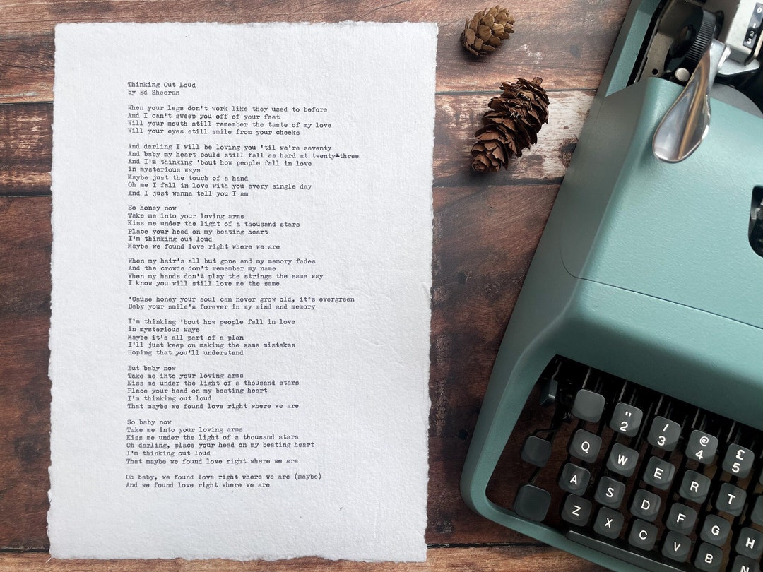 Personalised Vintage Typewriter Print - Any Words Hand-typed on A4 ...
