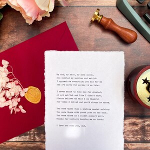 Typed Dad Bereavement Poem A5 | Heavenly Dad Custom Poem Print | Dad ...