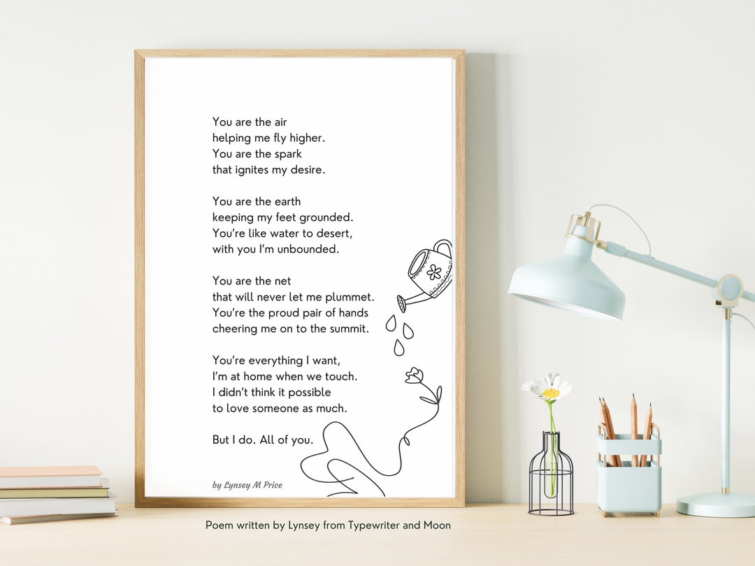 You Are the Air - Love Poem Digital Download - Printable Poem - First ...