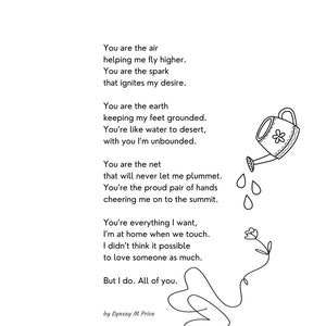 You Are the Air - Love Poem Digital Download - Printable Poem - First ...